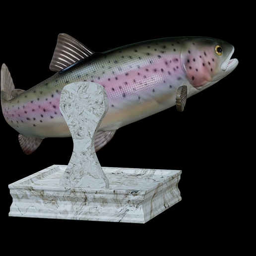 🌈 rainbow trout / Oncorhynchus mykiss fish in motion trophy statue ...