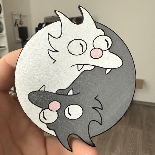 🐱 Simpsons cats coaster・ STL File for 3D printing・Cults
