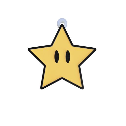 ⭐ SUPER MARIO - Star - Keychain・Free STL File for 3D printing・Cults