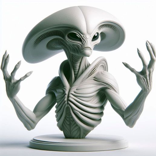 Archivo STL Extraterrestrial Alien Sculpt: 3D Printable Sci-Fi Model 👽 ...