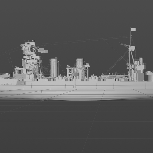🚢 Digital model of the battleship Myogi・ OBJ File for 3D printing・Cults