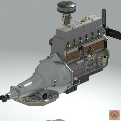 💭 GM TH350 - GEARBOX for Chevy 235 Stovebolt・ STL File for 3D printing ...