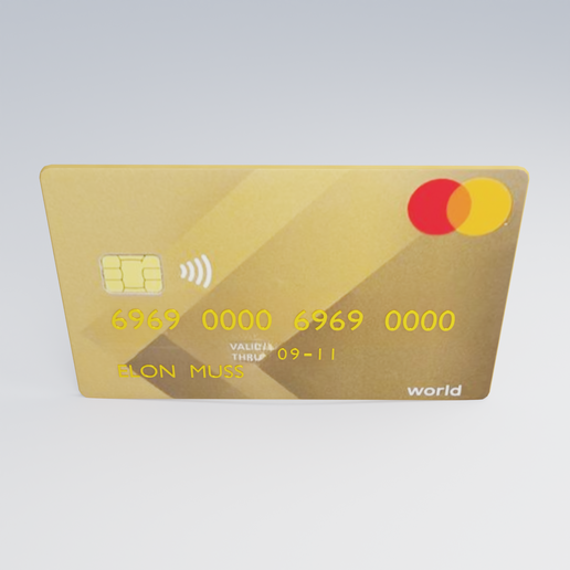 💳 Golden Credit Card・ STL File for 3D printing・Cults