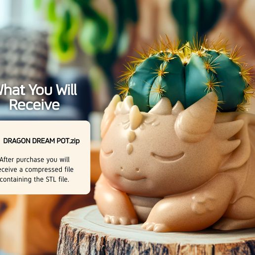 🐉 Cute Dragon STL File for 3D Printing, Planter Pot STL 3D Print File ...