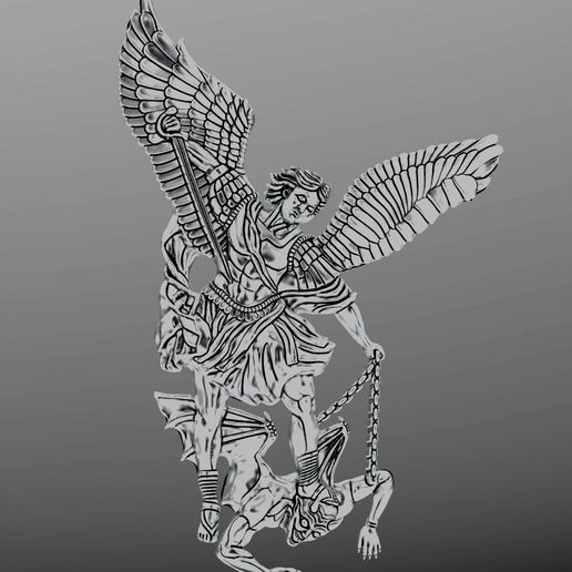 📿 Archangel pendant saint Michael・ STL File for 3D printing・Cults