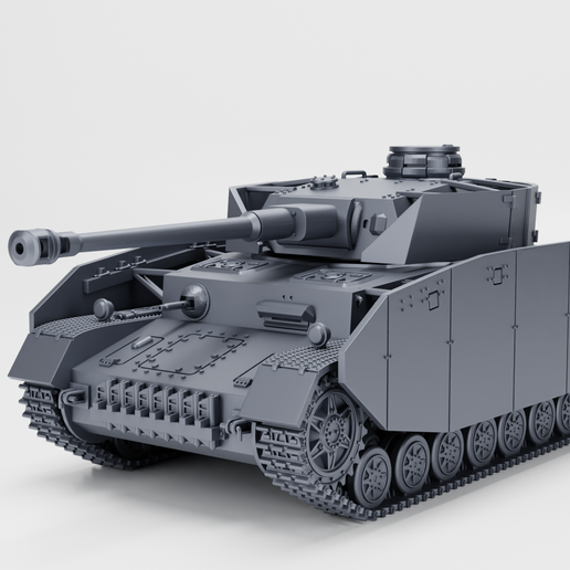 🇩🇪 Panzer IV Ausf.H + side skirts + 3 Tankmen (Germany, WW2)・ 3D File ...