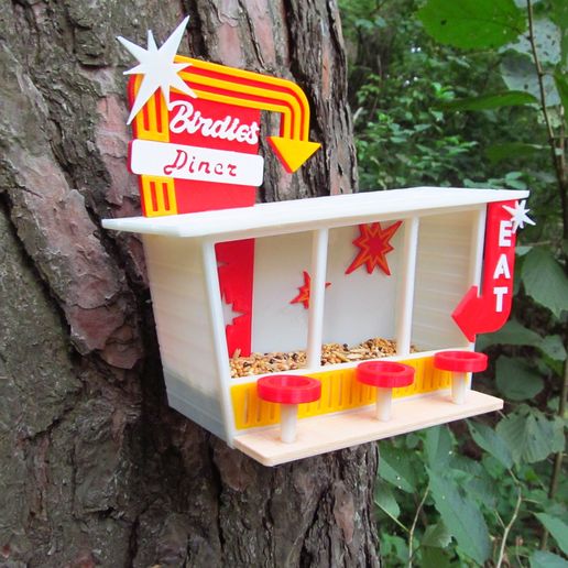 🐦 RETRO BIRD FEEDER (nosupport)・ STL File for 3D printing・Cults