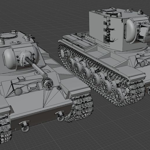 STL file KV-1/KV-2 USSR tank 1/100 🪖 ・3D printing design to download・Cults