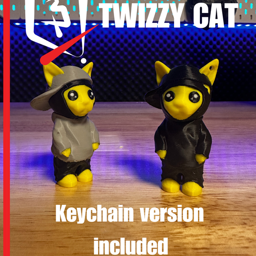 Fichier STL Twizzy Cat 🐱 ・Objet pour imprimante 3D à télécharger・Cults
