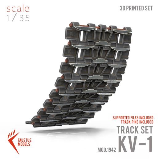 🛤️ KV-1 Mod.1942 Tracks 3D-Print FM22-019・ STL File for 3D printing・Cults