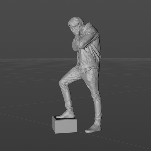 👦 1/64 3D digital model of a boy crying with his hands covering his ...