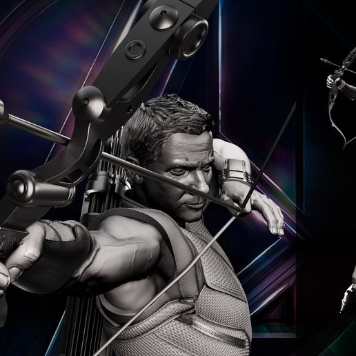 🦸 Wicked Marvel Hawkeye Avengers Diorama Sculpture・ 3D File for ・Cults