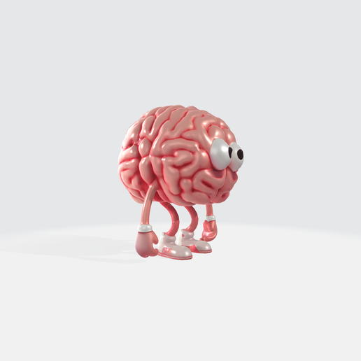 🧠 Cartoon Brain Character 3D Model - Mascot with Eyes Arms Legs・ 3D ...