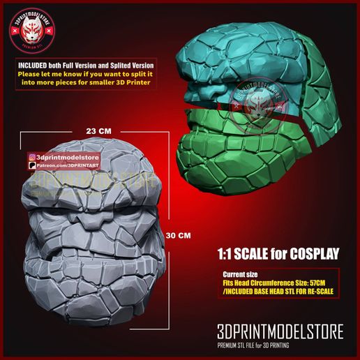 🎬 The Thing Head Mask - Fantastic Four Movie - Marvel Cosplay・ 3D File ...