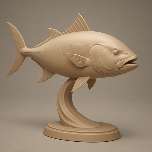 🐠 Amberjack Fisch Statue 3D Modell - Sleek Ocean Predator Skulptur für ...