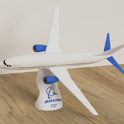 🛩️ Boeing 737 with base - commercial use・ STL File for 3D printing・Cults