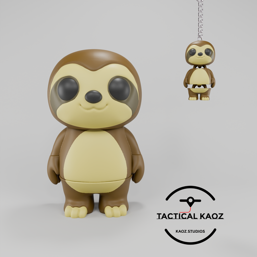🦥 Flexy Sloth Figurine + Keychain・ STL File for 3D printing・Cults