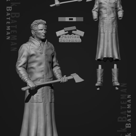 👾 PAtrick Bateman American Psycho・ STL File for 3D printing・Cults