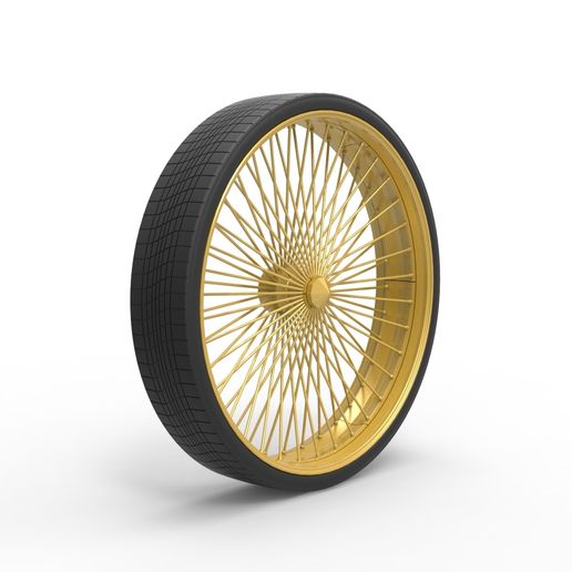 🛞 50 inch Wire wheel of Donk car Scale 1:25・ 3D File for 3D printing・Cults