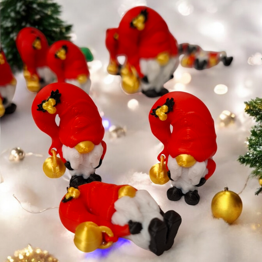 🎅 Santa Gnome, Flexi gnome, Articulated Toy, wiglitz, minis. 3mf and ...