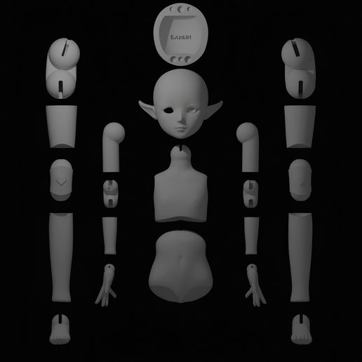 🧝 BJD Doll stl 3D Model for printing Elf Cupid Ball Jointed Art Doll ...