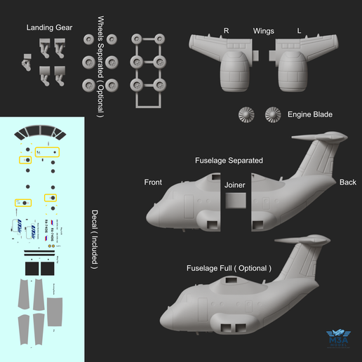 🛩️ Mini Plane - Antonov An-74・ STL File for 3D printing・Cults