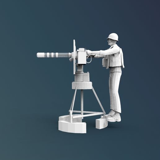 🚢 Ship Machinegun With Army 1・ STL File for ・Cults
