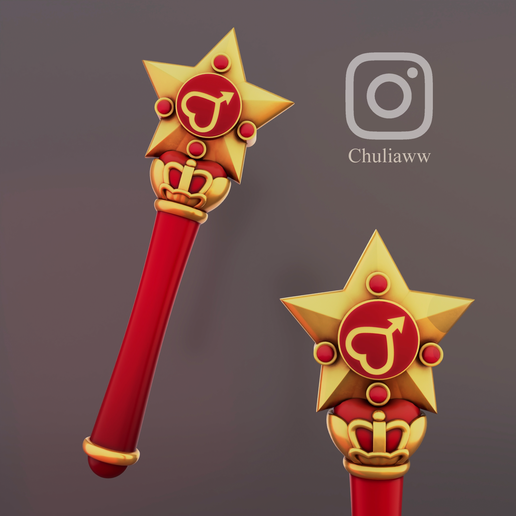 🎭 Sailor Mars Wand・ STL File for 3D printing・Cults