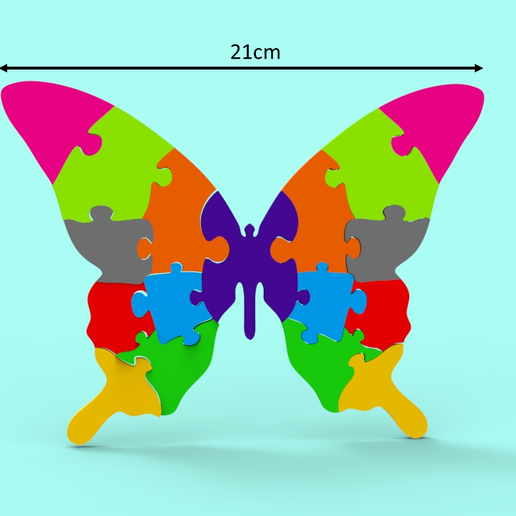 🦋 Butterfly Puzzle Assembly・ STL File for 3D printing・Cults