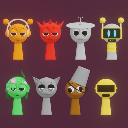 STL file 🎮 Colección Sprunki Nivel 1: ¡15 Modelos 3D para Impresión! 🎮 ...