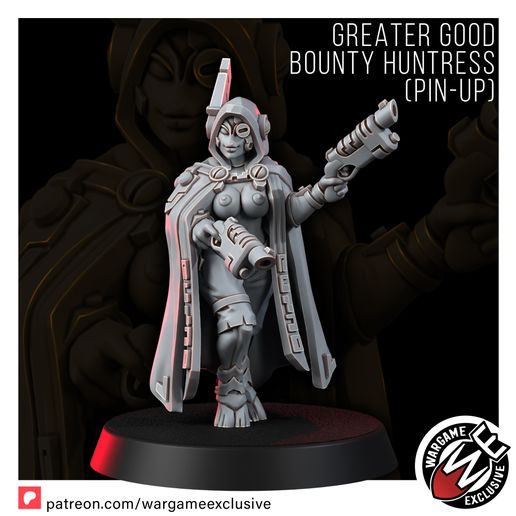 🎲 GREATER GOOD BOUNTY HUNTRESS (PIN-UP)・ 3D File for 3D printing・Cults