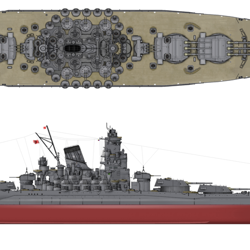 🎛️ RC Scale Yamato Battleship・Free STL File for 3D printing・Cults