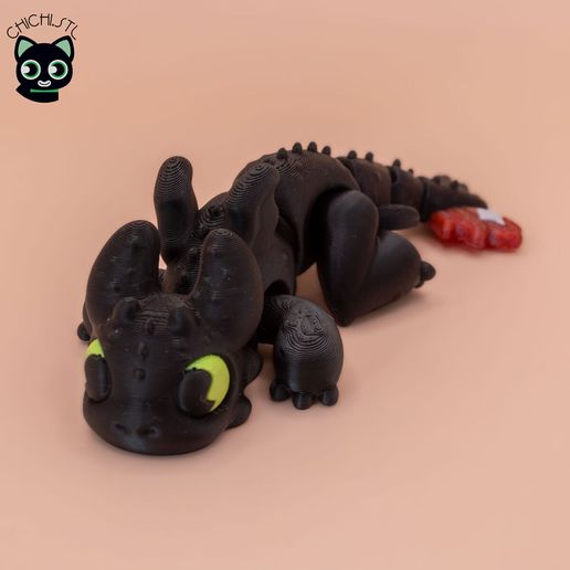 👌 Toothless and Light Fury FLEXI・Free STL File for 3D printing・Cults