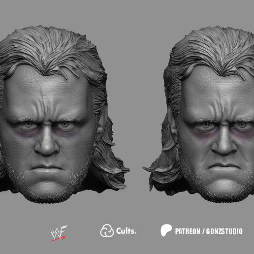 👾 UNDERTAKER HEAD / 1990・ STL File for 3D printing・Cults