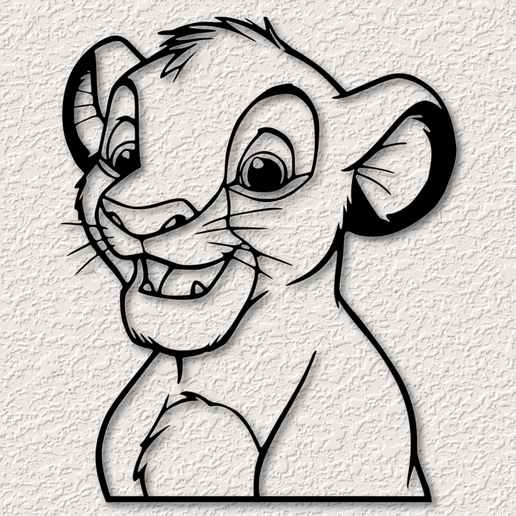 simba drawing on wall