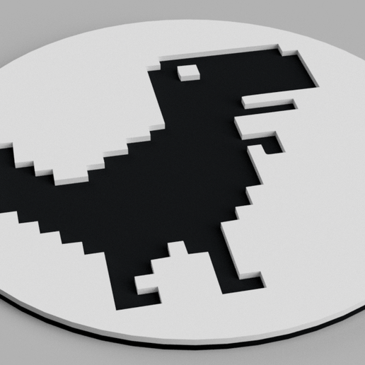 🦖 Pixelated Dinosaur Game Google Logo Coasters・Free STL File for 3D ...