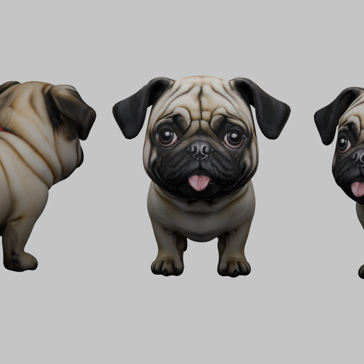 🐶 Pug・ STL File for 3D printing・Cults