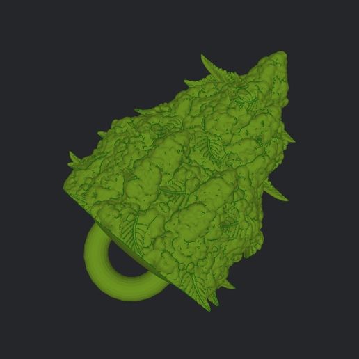 🔑 LLAVERO COGOLLO MARIHUANA WEED BUD・Archivo STL para Impresión 3D・Cults