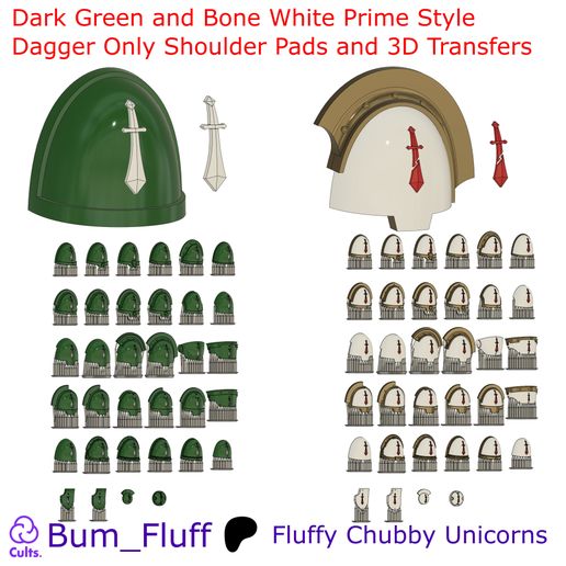 Archivo STL Dark Green and Bone White Prime Style Dagger Only Shoulder ...
