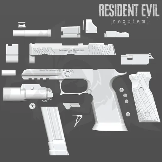 🐊 Residual Evil: Requiem - Pistola de pressão de crocodilo (Leon S ...