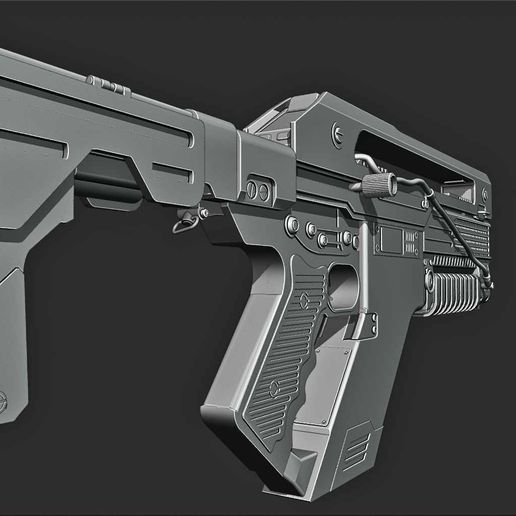 👽 ALIEN ROMULUS F44 F44 PULSE RIFLE 1:1 SCALE HIGHLY DETAILED・Free STL ...