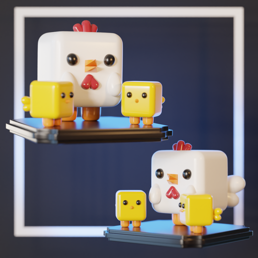 🐔 Chicken family / POP Design/ Funko・ STL File for ・Cults