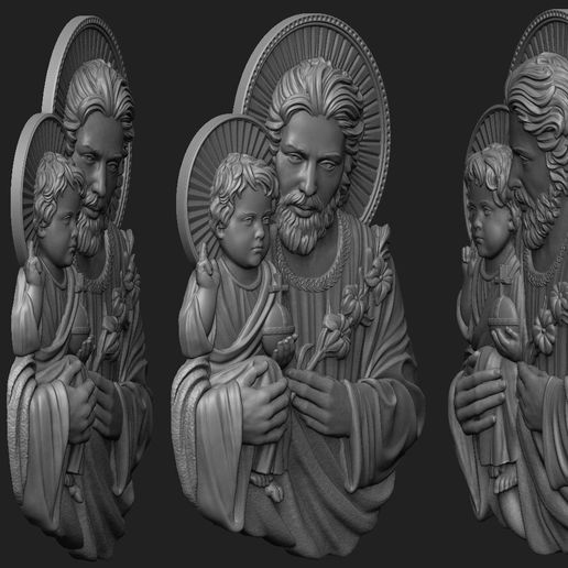 👶 Saint Joseph with baby Jesus・ STL File for 3D printing・Cults