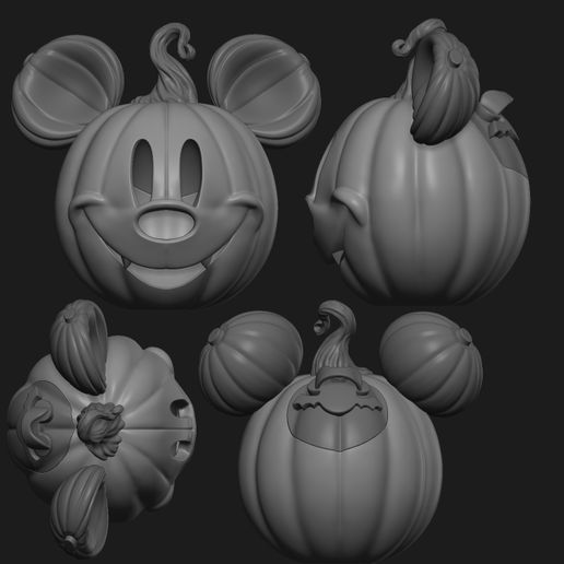 🐁 Spooky Cute Mickey & Minnie Mouse Pumpkins・ 3D File for 3D printing・Cults