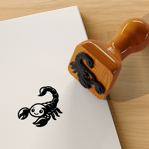 🦂 Scorpion Stamp・ STL File for 3D printing・Cults