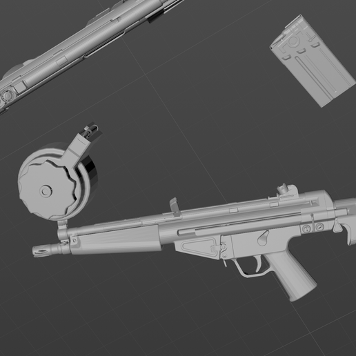 OBJ file German HK51 (MC51) submachine gun 🔫 ・3D printer model to ...