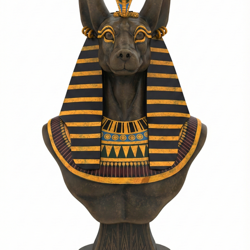 👤 Anubis Bust – Egyptian God Sculpture – 3D Printable Decorative Statue ...