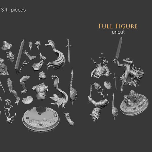 🗿 Guts - Berserk Version 1・ 3D File for 3D printing・Cults
