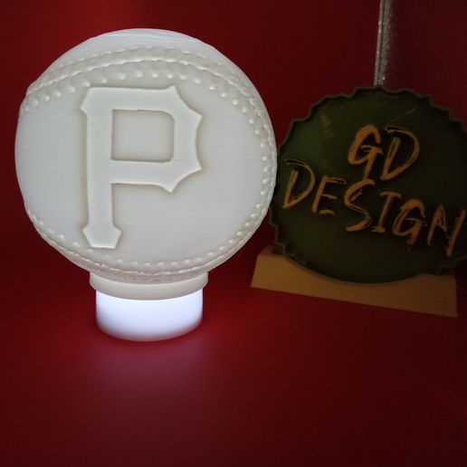 STL file Pittsburgh Pirates MLB 3D BASEBALL LIGHT 🏴‍☠️ ・3D print design ...