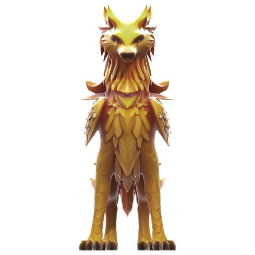 🐺 Golden Guardian Wolf・Free 3D File for 3D printing・Cults